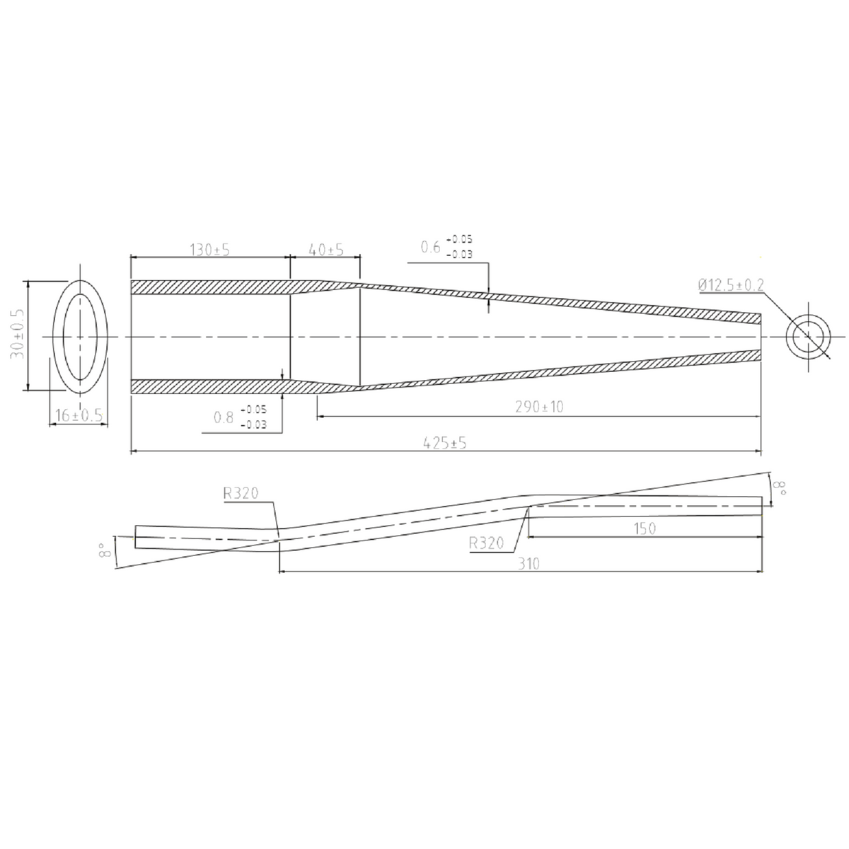 Zona Chain Stay, CX 'S' Bend 24OV x 425 – Metal-Guru.com