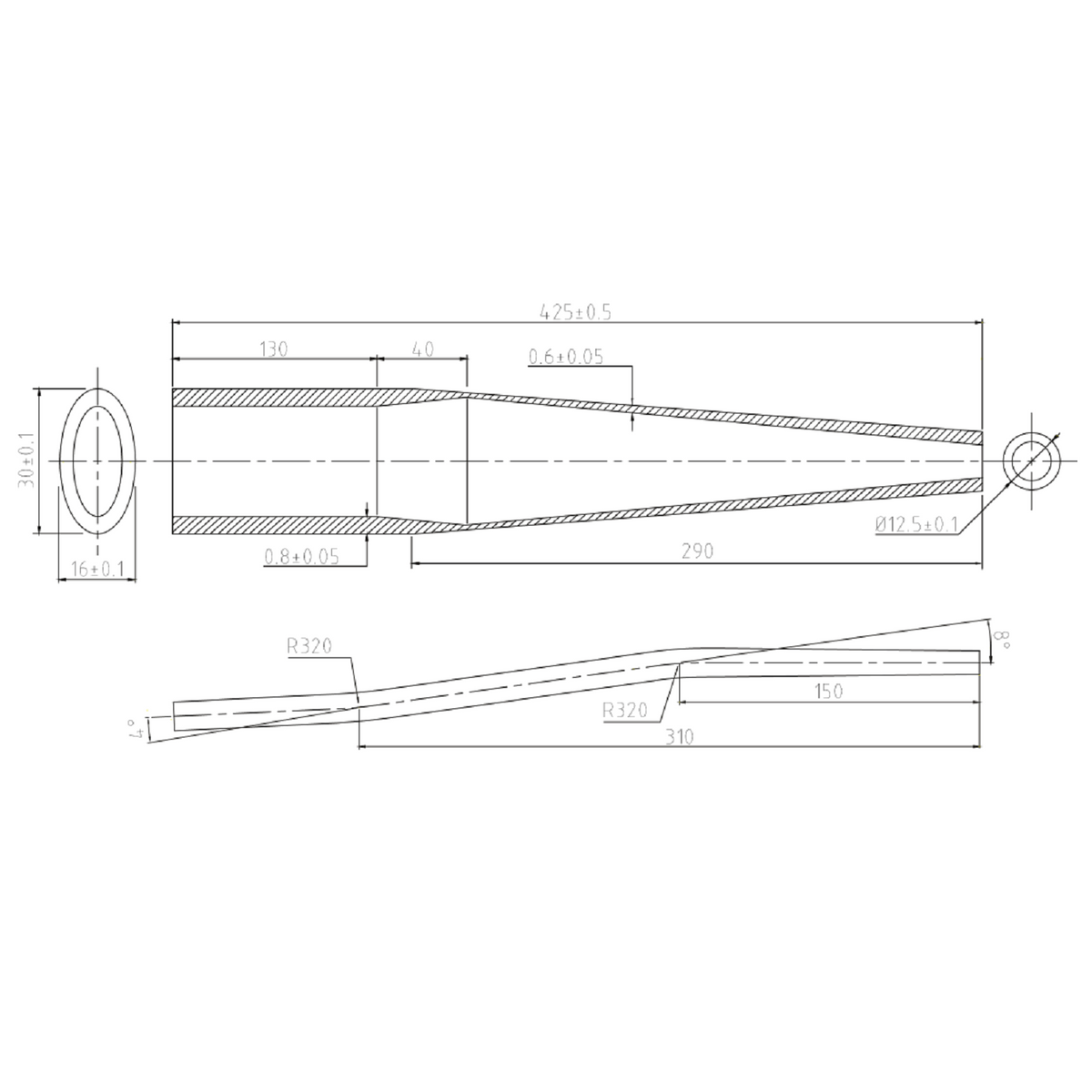 Zona Chain Stay, Road 'S' Bend 24OV x 425 – Metal-Guru.com